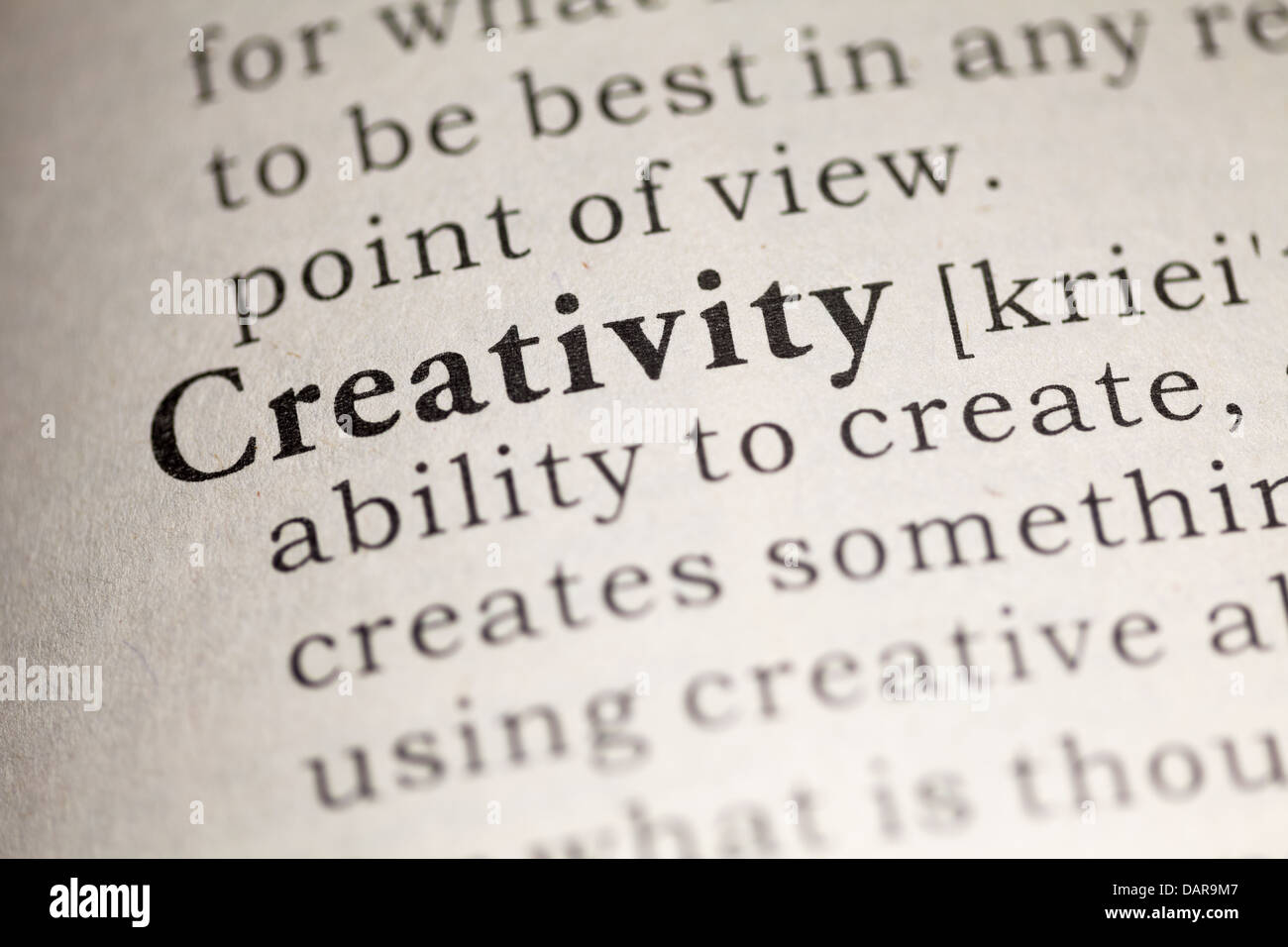 Fake Dictionary, Dictionary definition of the word Creativity Stock ...