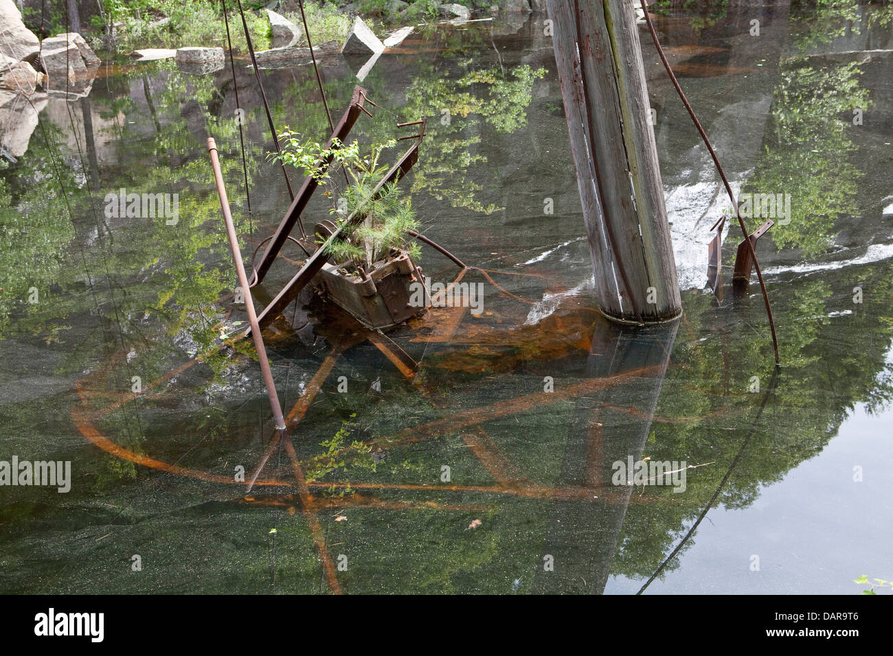A wooden derrick mast is left to decay at the Redstone Red Granite ...