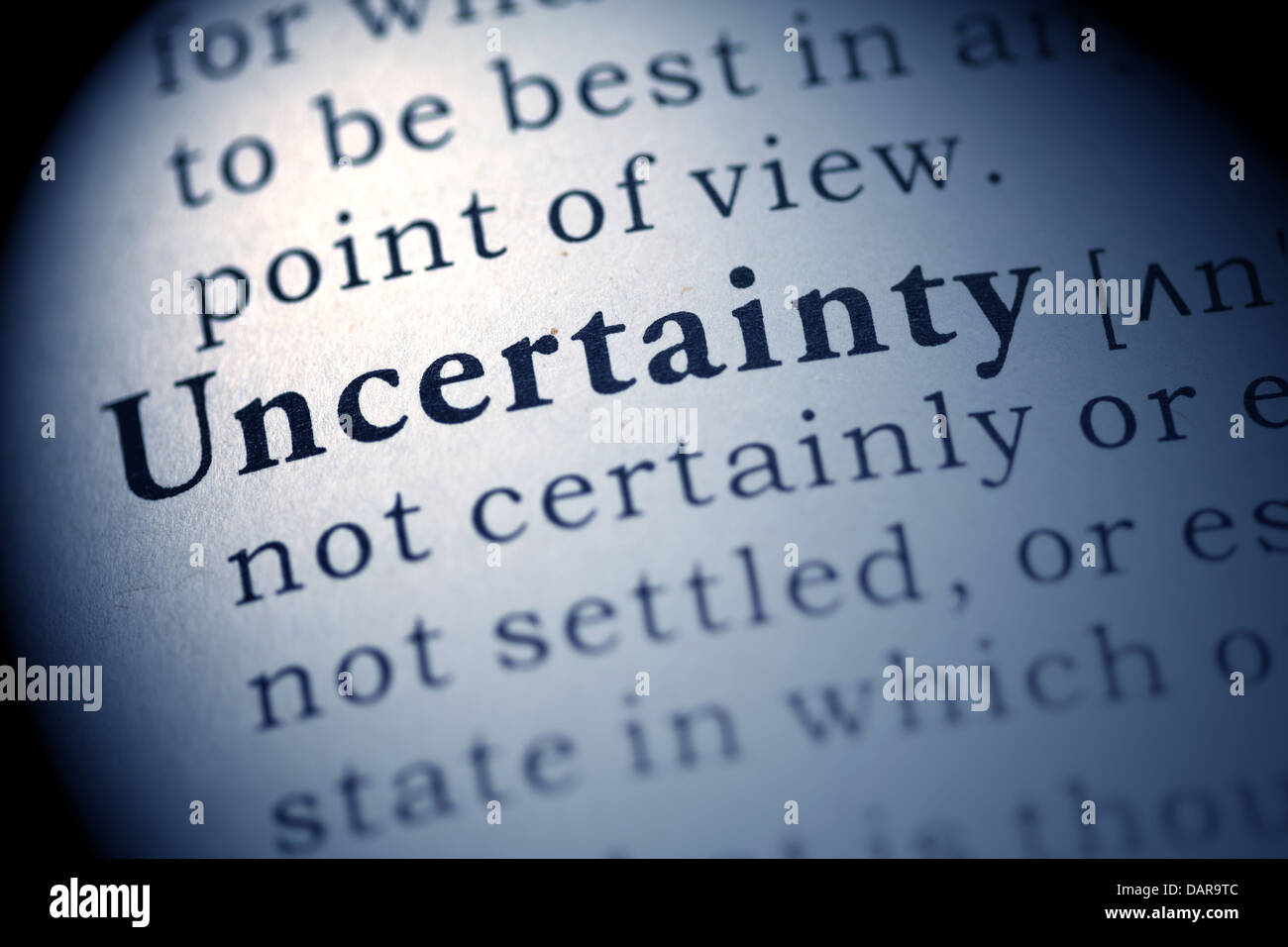 Uncertainty word hi-res stock photography and images - Alamy