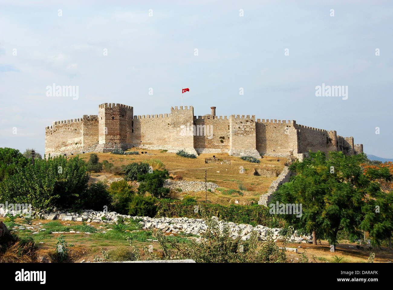 Castle above the ruins of the 6th century Basilica of St. John the ...