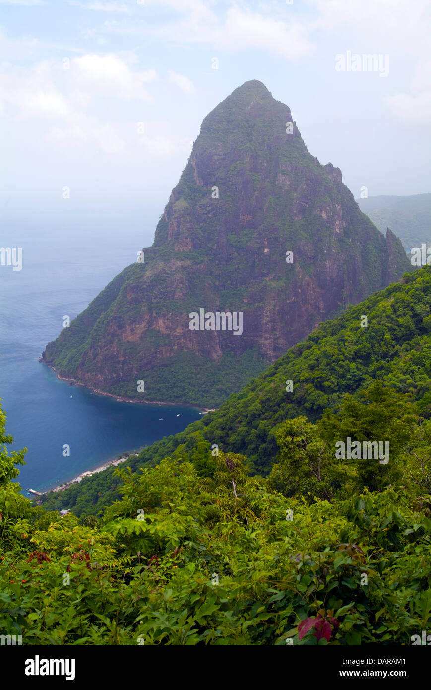 View of Petit Piton St Lucia Stock Photo - Alamy