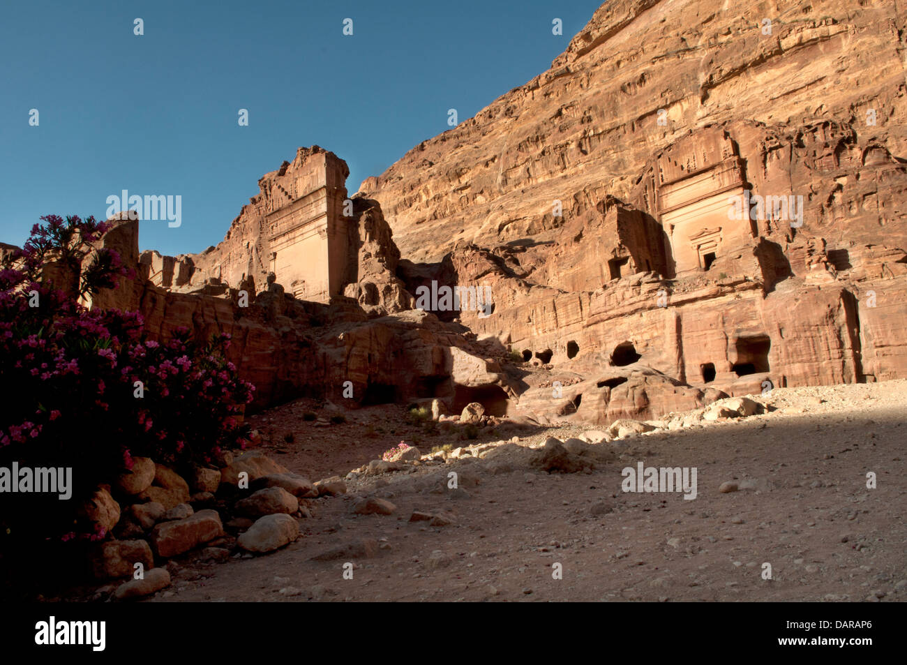 Nabataeans buildings dug in the rock, Petra, Jordan Stock Photo - Alamy