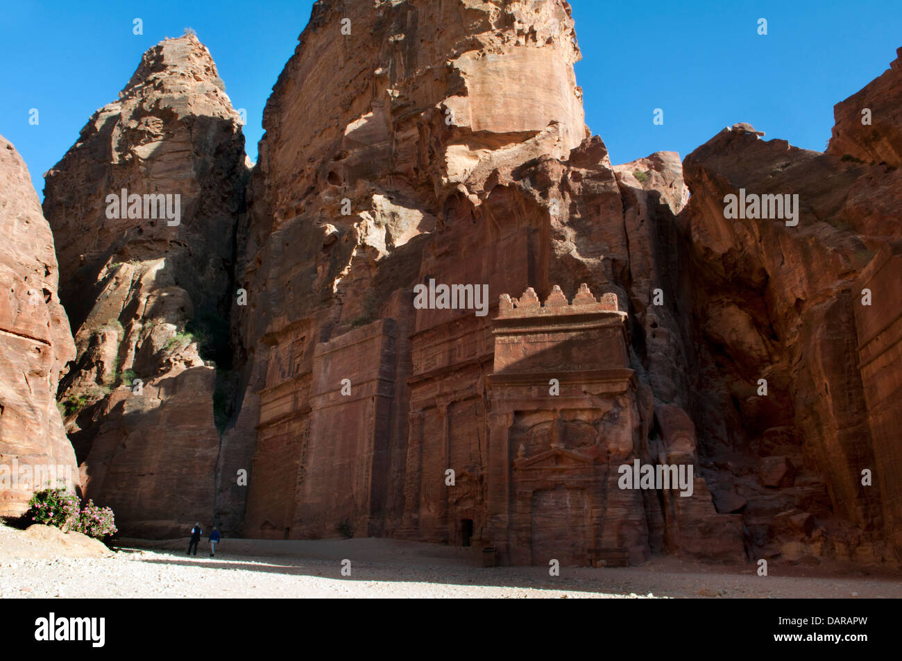 Nabataeans buildings dug in the rock, Petra, Jordan Stock Photo - Alamy