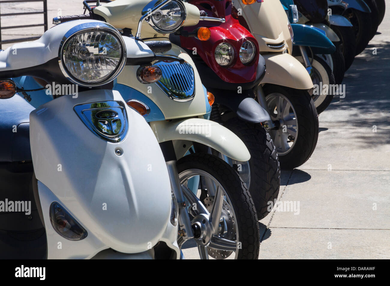 Motor scooters parked hi-res stock photography and images - Alamy