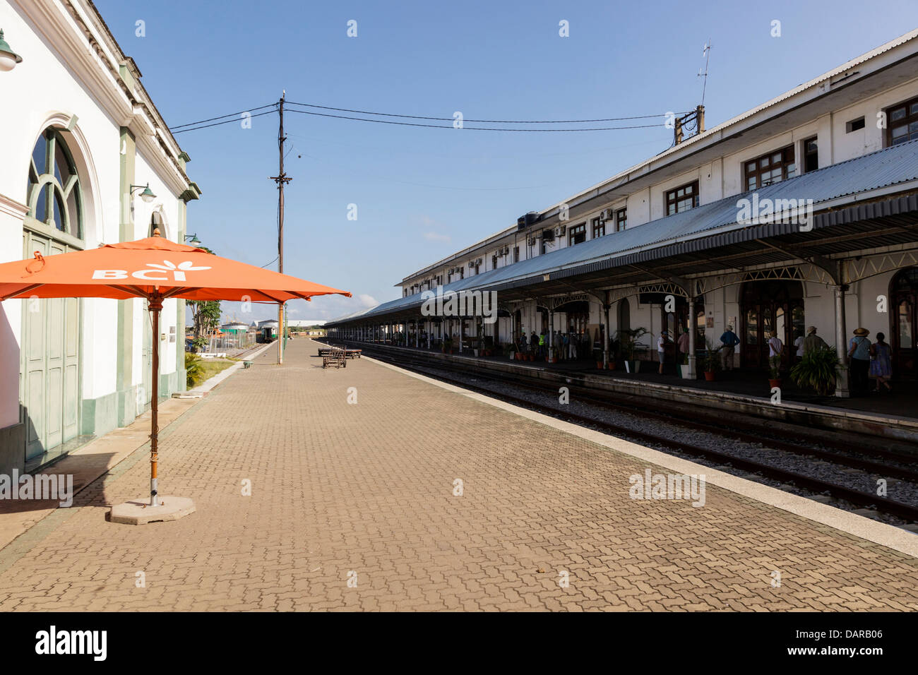 Africa, Mozambique, Maputo. Train tracks at Maputo Central Train ...