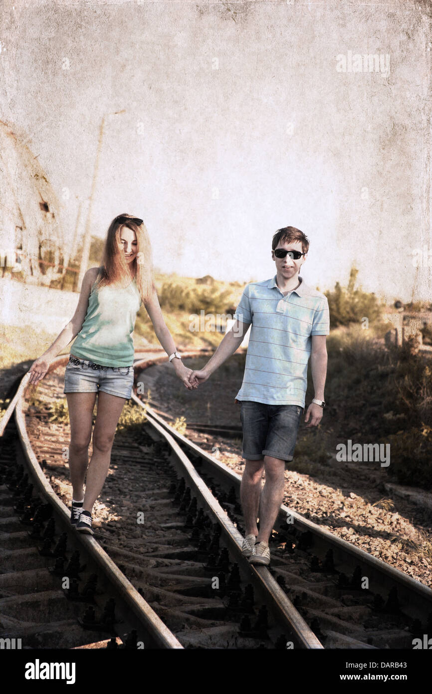 Couple rail track hi-res stock photography and images - Alamy