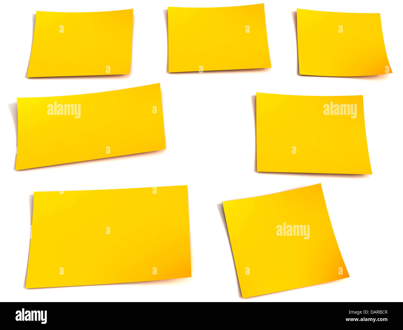 Yellow stick note isolated on white background Stock Photo - Alamy