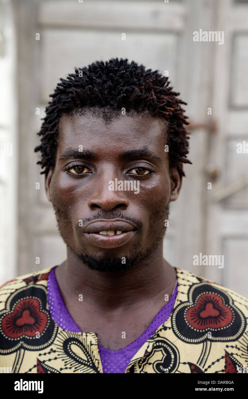 Africa, Mozambique, Mozambique Island. Portrait of man in traditional ...