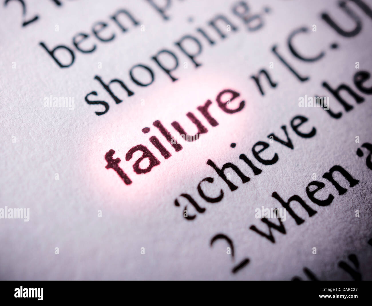 Failure word in the dictionary Stock Photo - Alamy