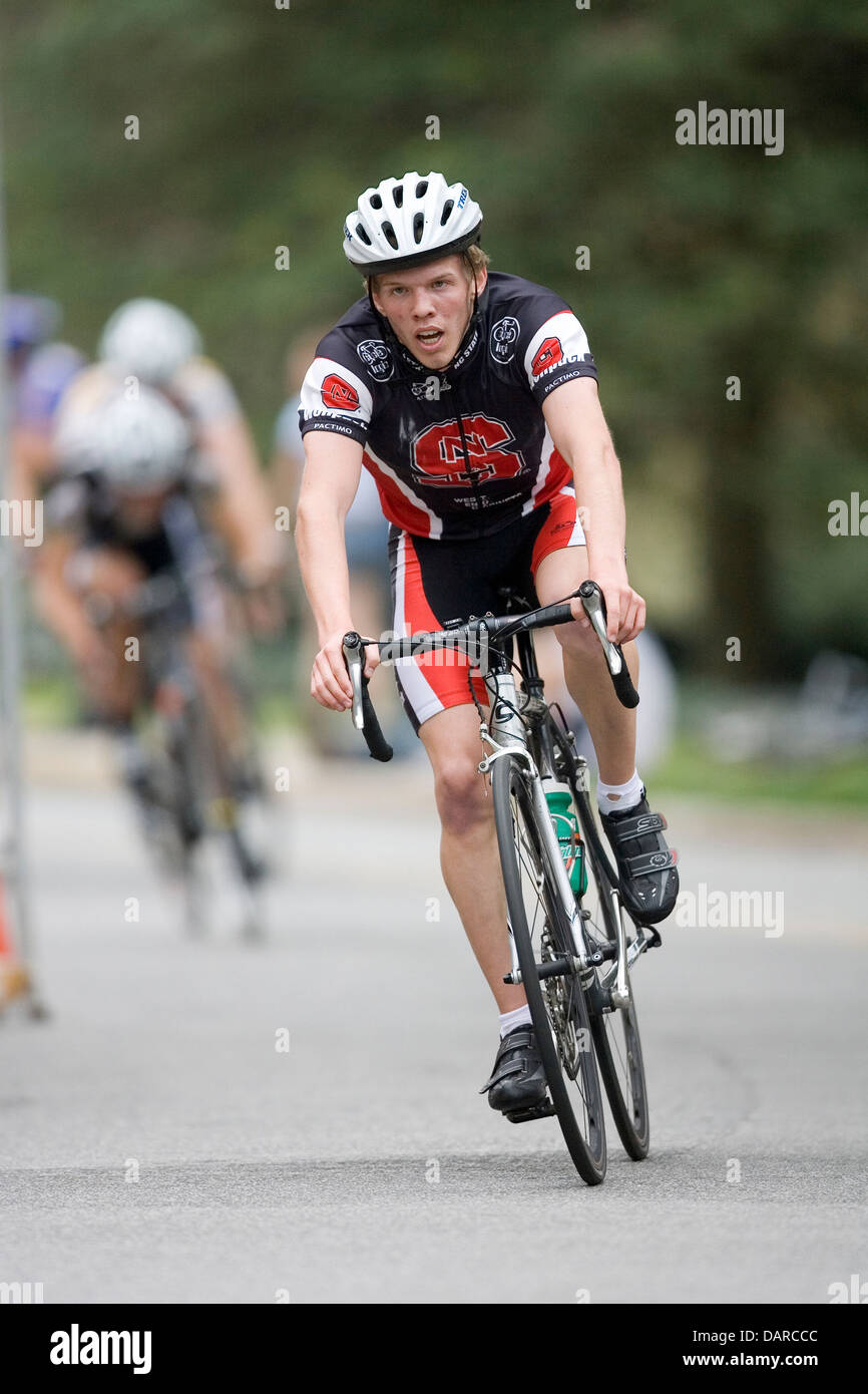 A male cyclist during a race, Winston-Salem, North Carolina Stock Photo ...