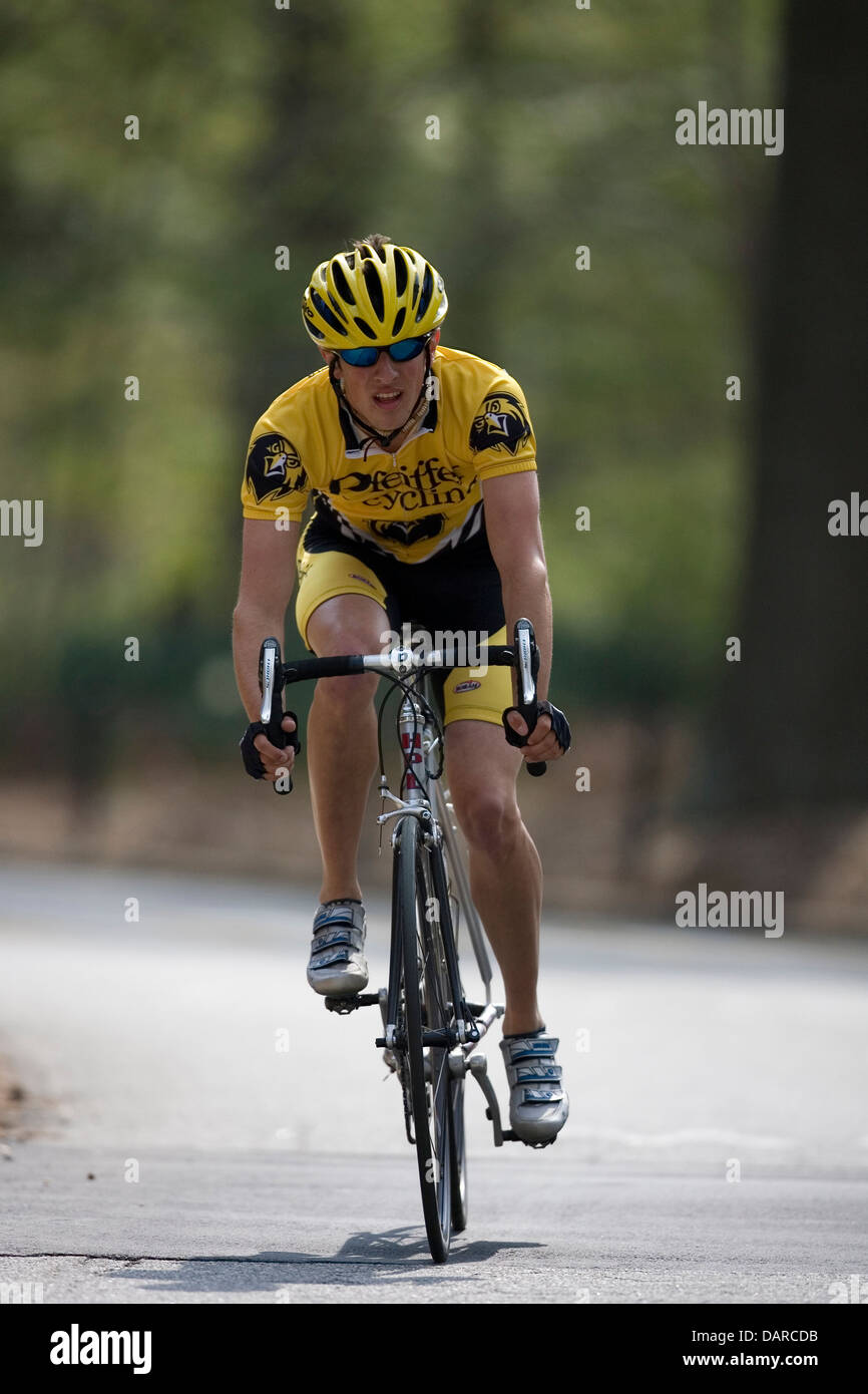 A male cyclist during a race, Winston-Salem, North Carolina Stock Photo ...