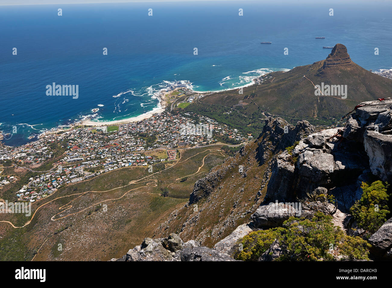 Cape town and table bay from table mountain western cape hi-res stock ...