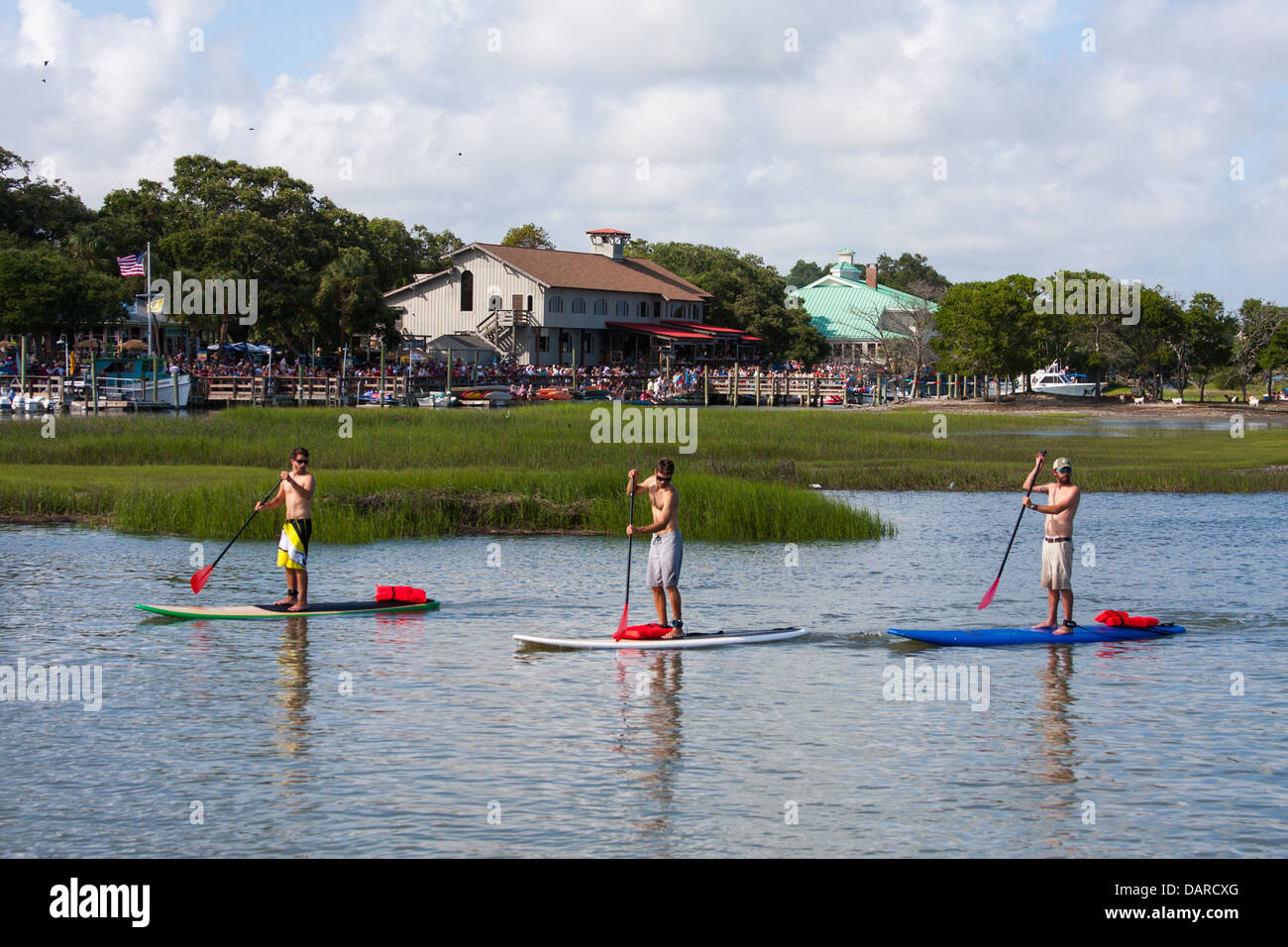 Paddle Boarding On The Ocean Stock Photo - Alamy