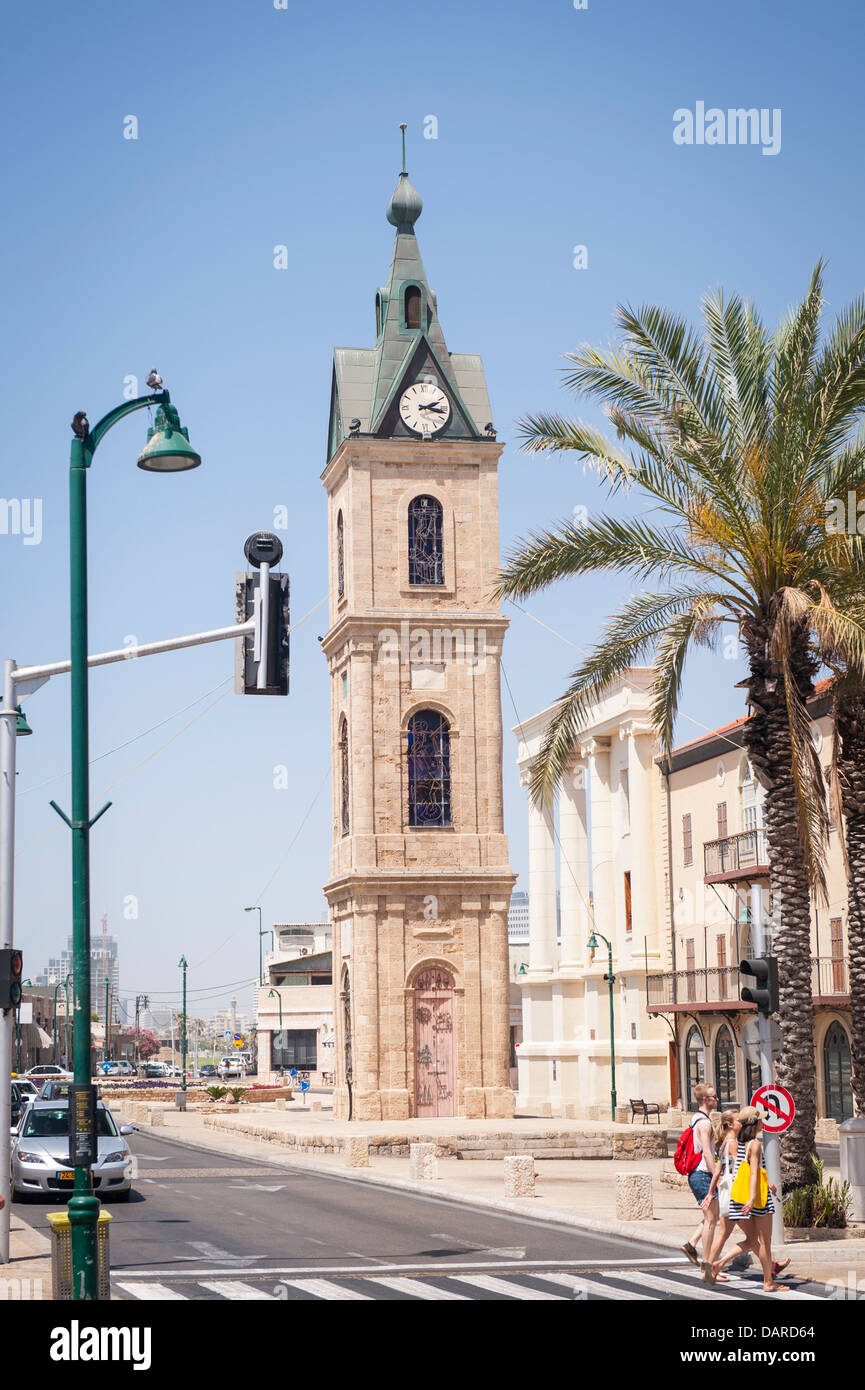 Israel Tel Aviv Jaffa Yafo Yefet Street iconic landmark limestone Clock ...