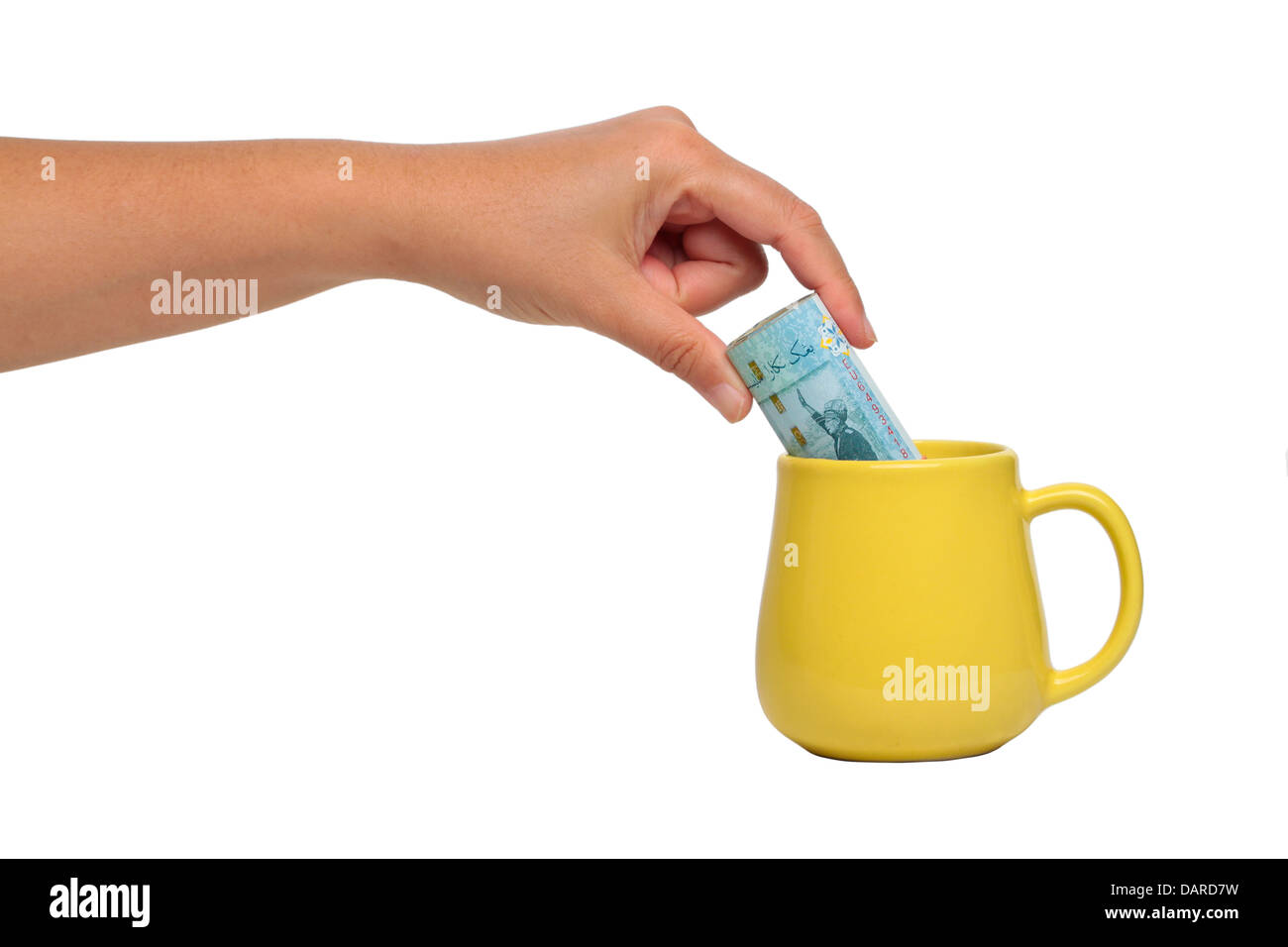 Hand taking money Cut Out Stock Images & Pictures - Alamy