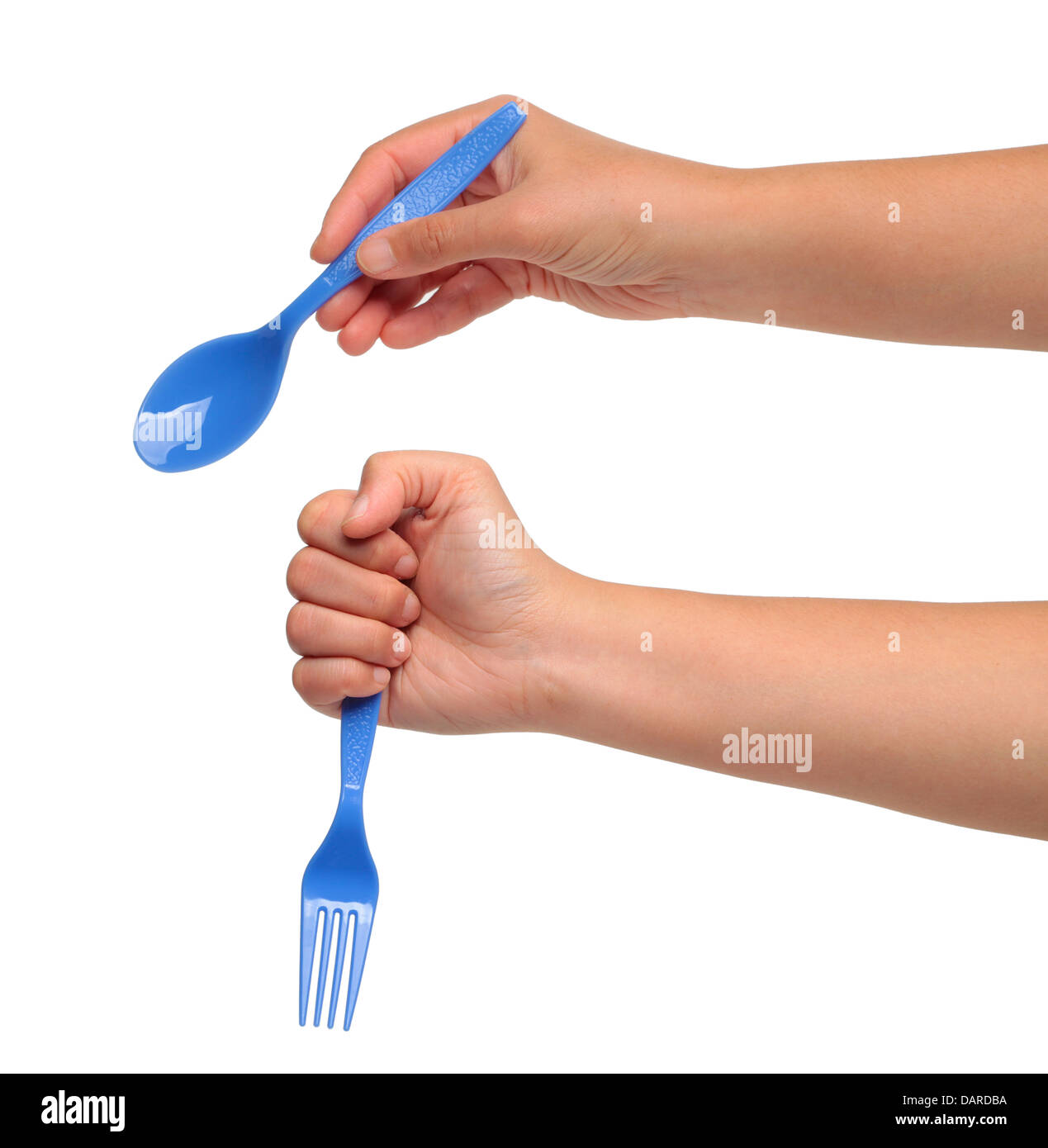 Hand holding spoon fork on hi-res stock photography and images - Alamy