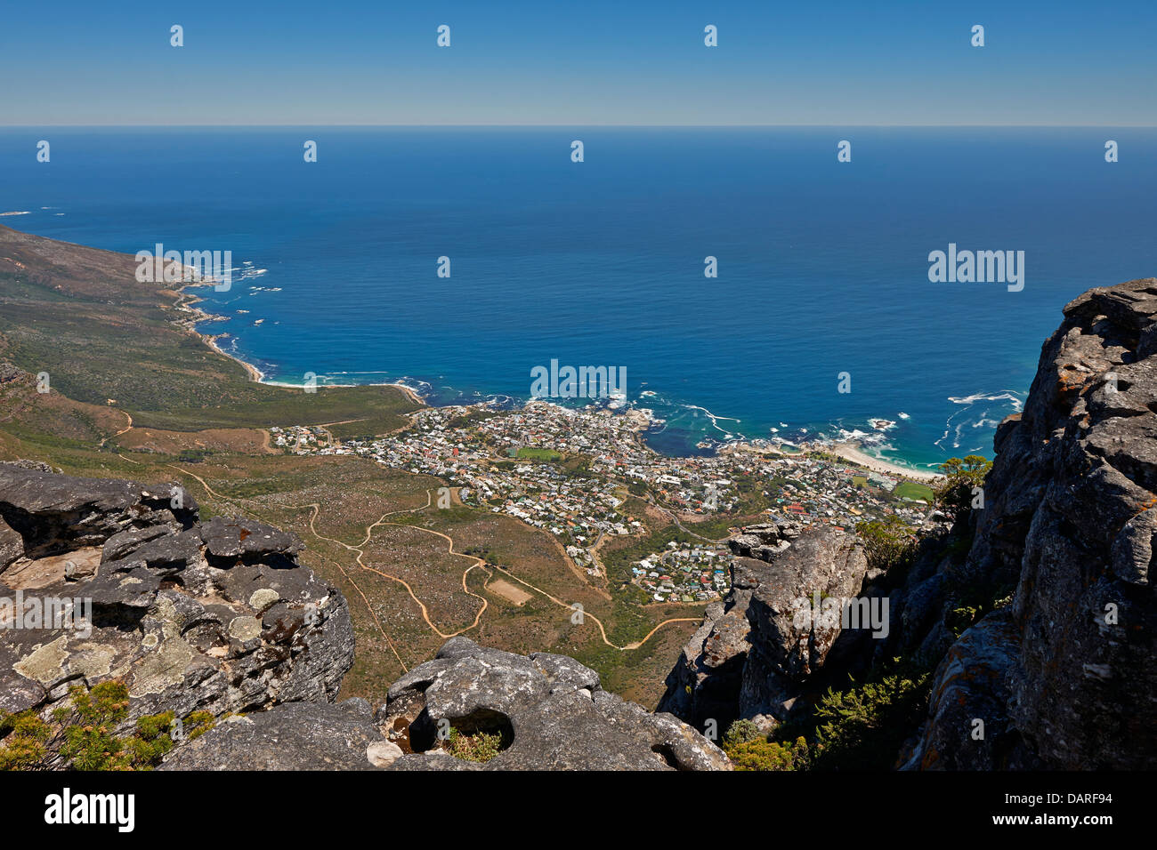 view from Table Mountain Onto Camps Bay, Cape Town, Western Cape, South ...