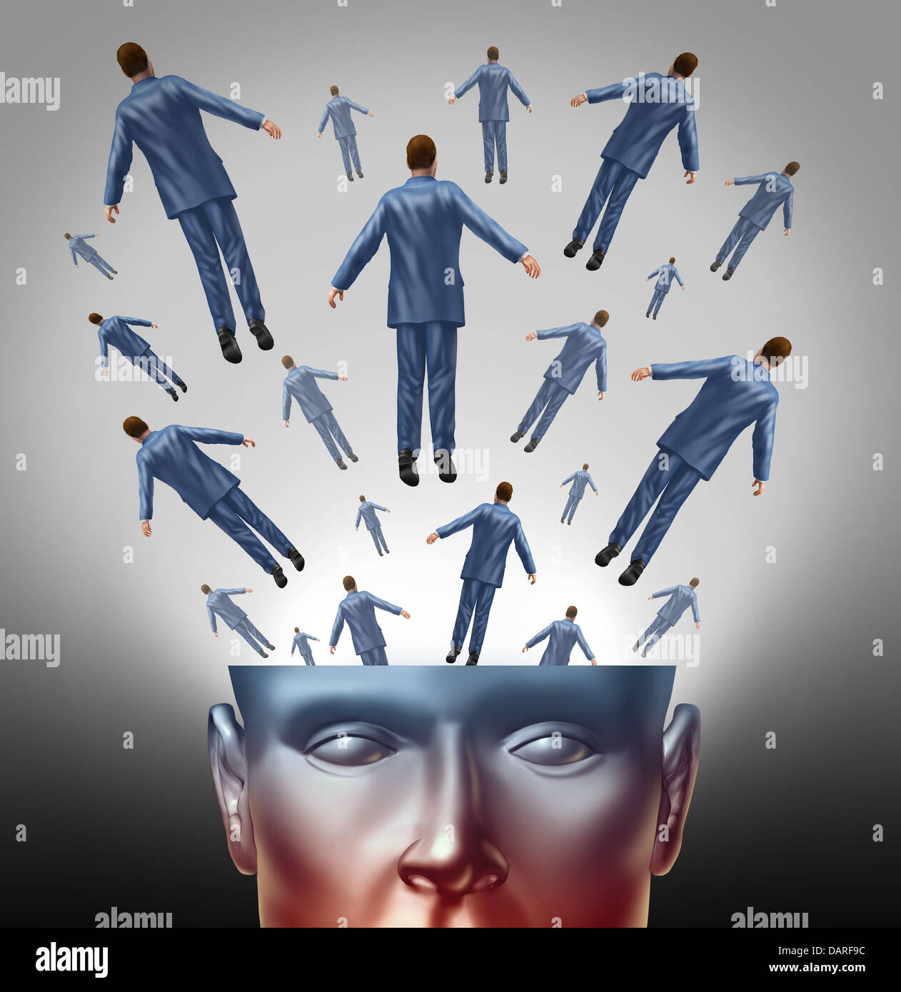 Spread the message communication concept with an open human head with ...