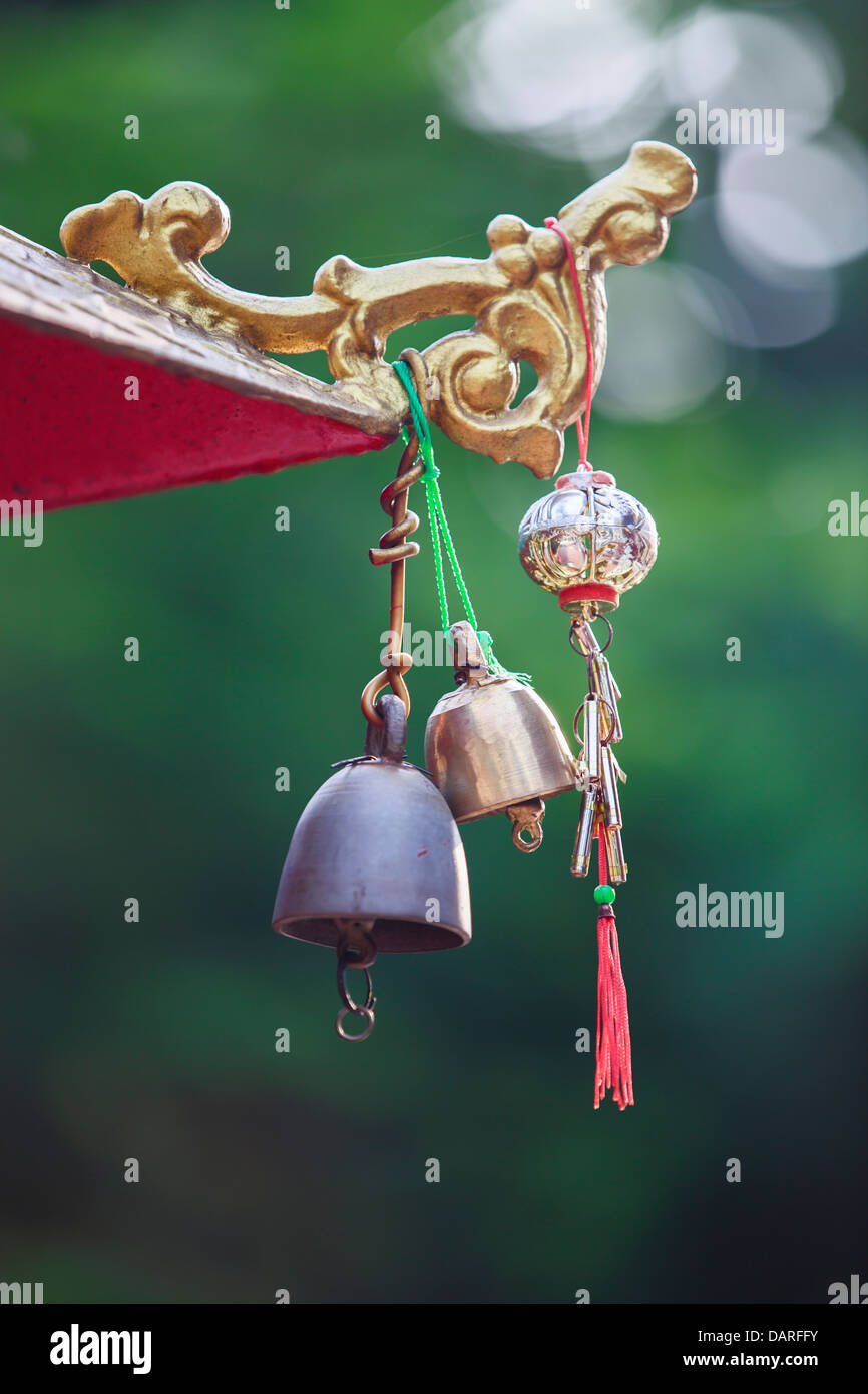 Decorated Oriental Temple Bells Stock Photo - Alamy