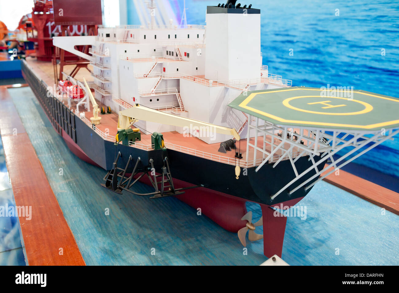 A ship model of oil at sea mining Stock Photo - Alamy