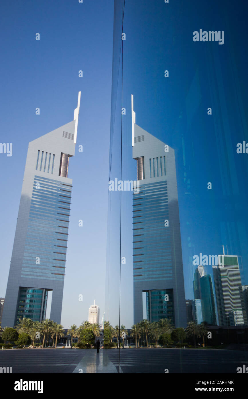 Emirates towers and dubai international financial center hi-res stock ...