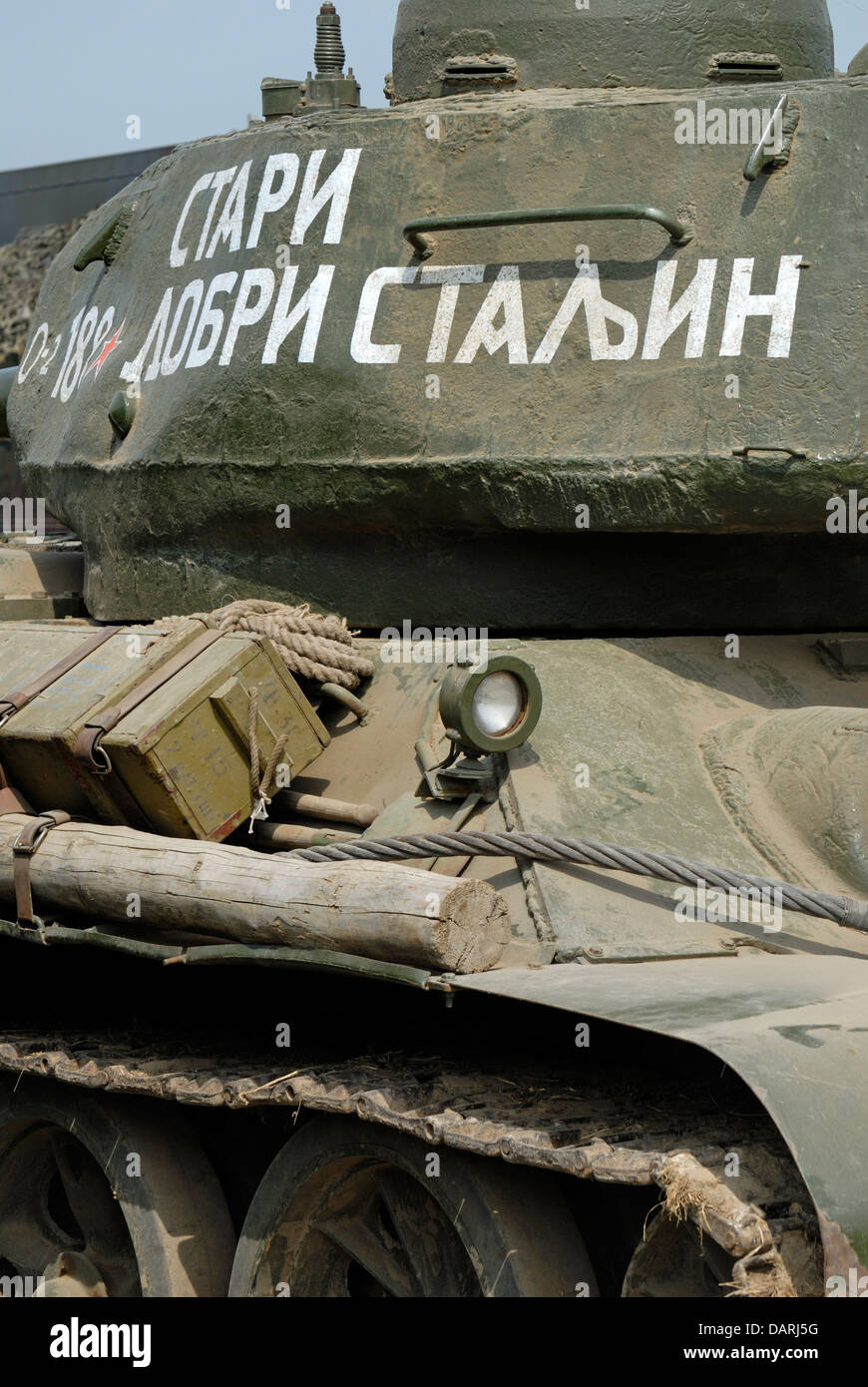 "Good Old Stalin" painted on the side of a tank in Yugoslav / Serbian ...