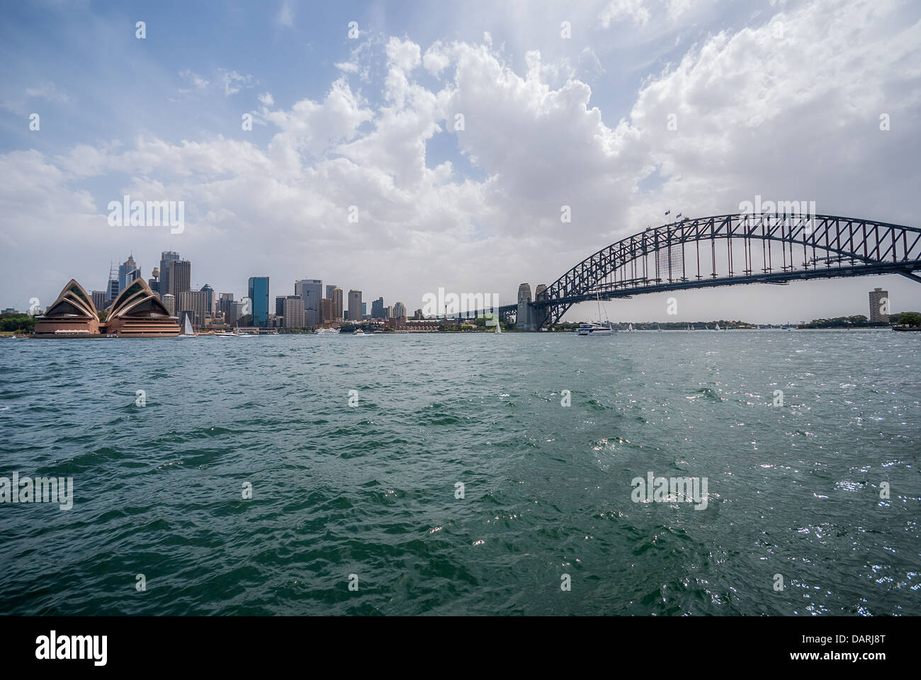 The iconic Sydney Harbour Bridge which spans from downtown to North ...