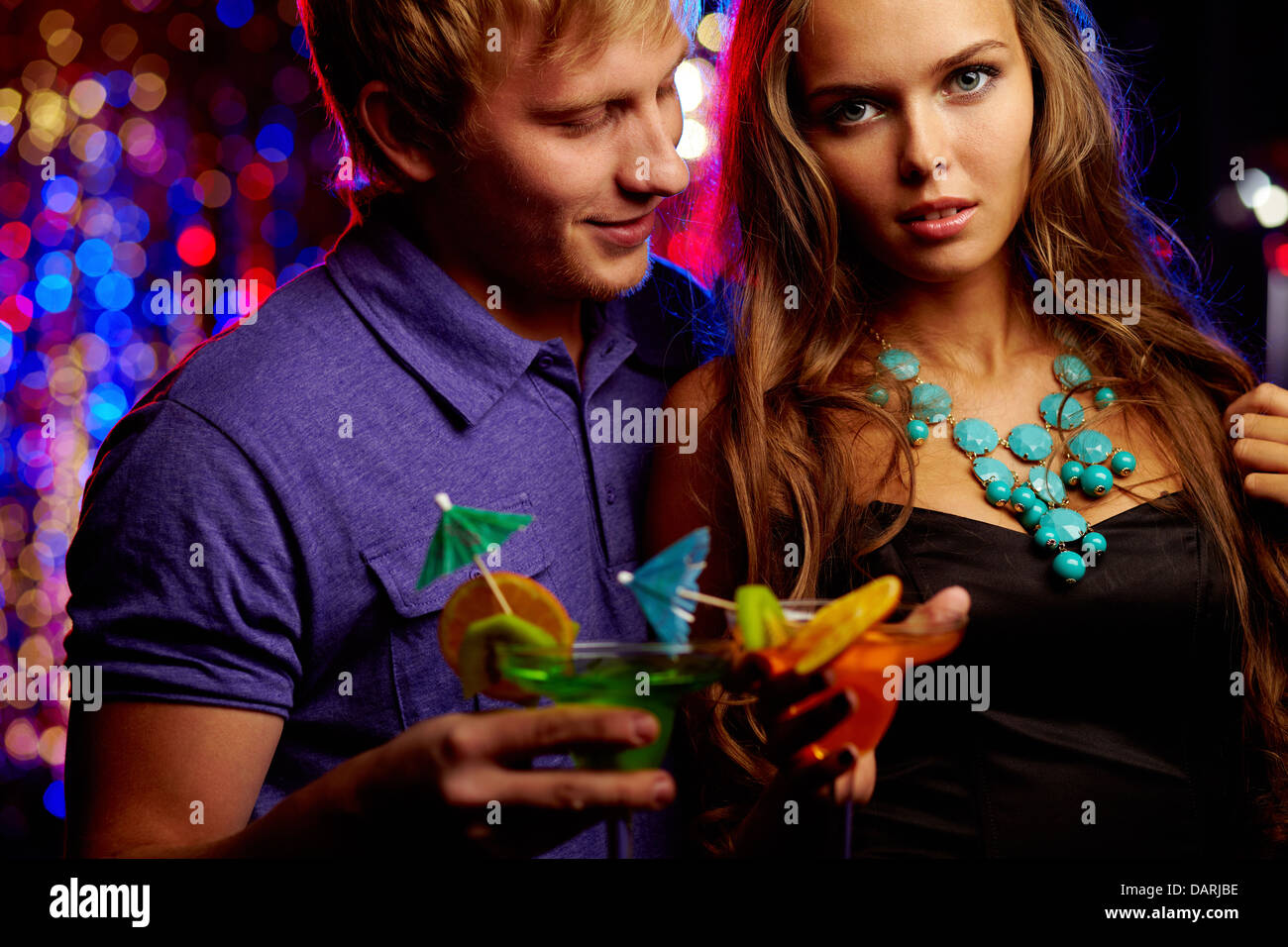 Image of posh couple spending leisure in the night club Stock Photo - Alamy