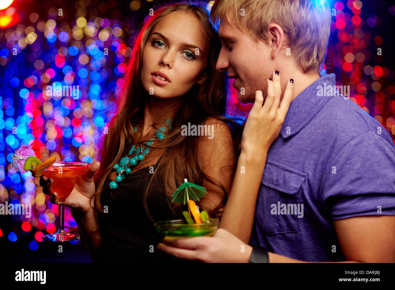 Image of posh couple spending leisure in the night club Stock Photo - Alamy