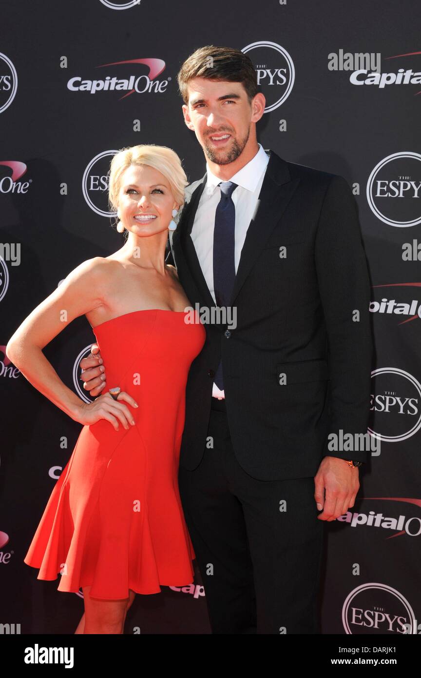 Los Angeles, CA. 17th July, 2013. Michael Phelps, Win McMurry at ...