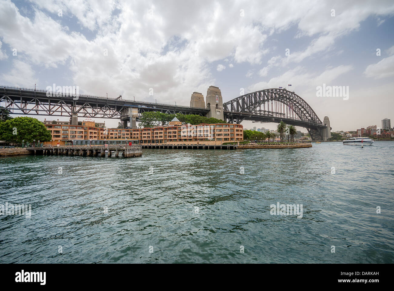 The iconic Sydney Harbour Bridge which spans from downtown to North ...