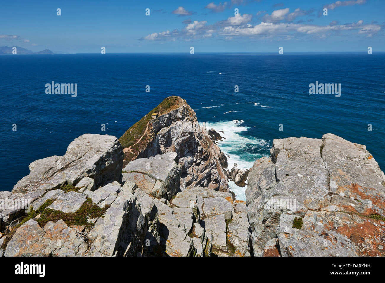 rocks of Cape of Good Hope with Atlantic Ocean and blue sky, Cape Town ...