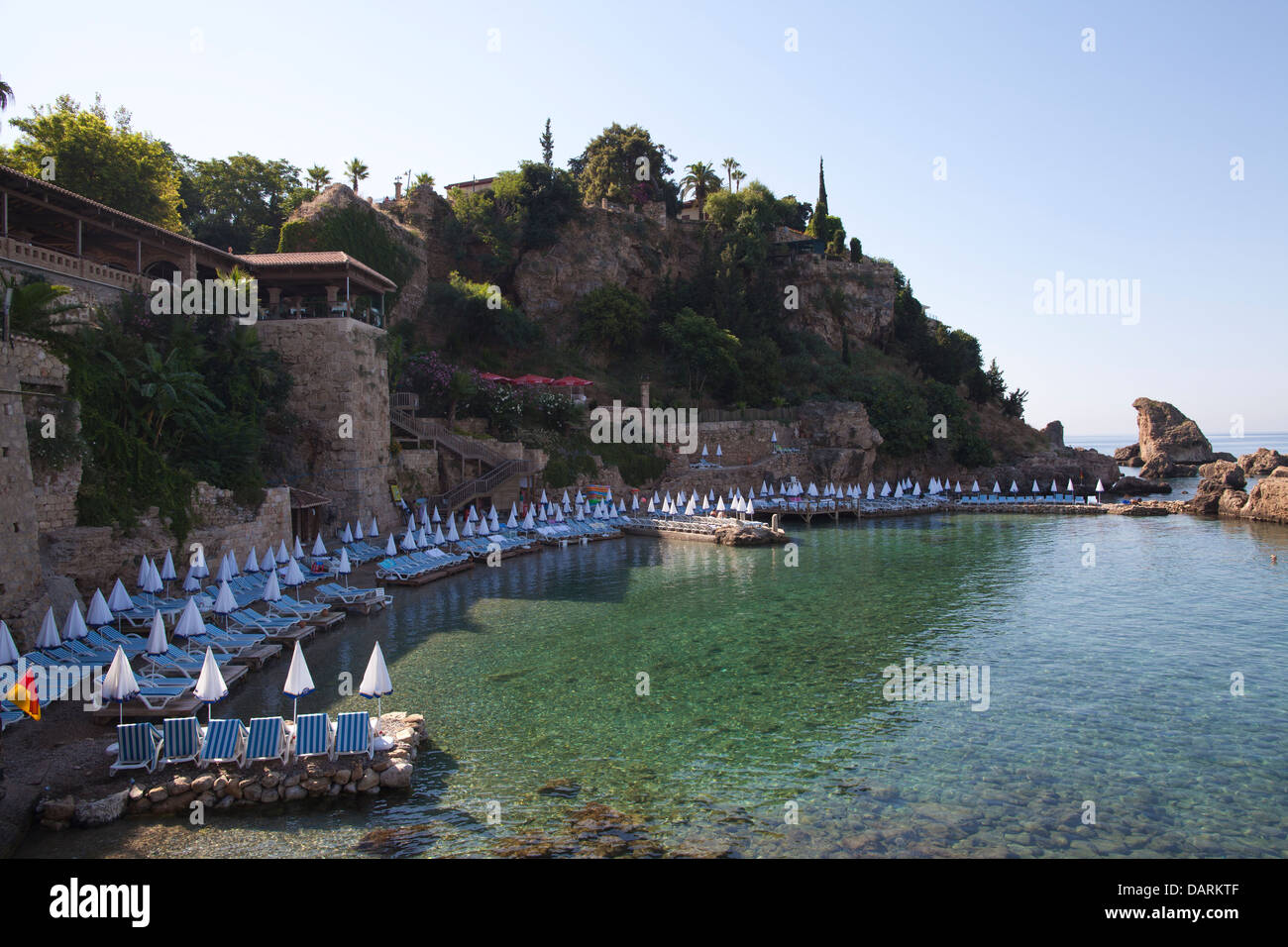Mermerli Restaurant and beach, Antalya, Turkey Stock Photo - Alamy