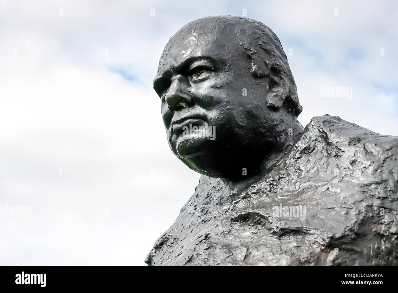 Close-up of the statue of Sir Winston Churchill at Westerham Kent Stock ...