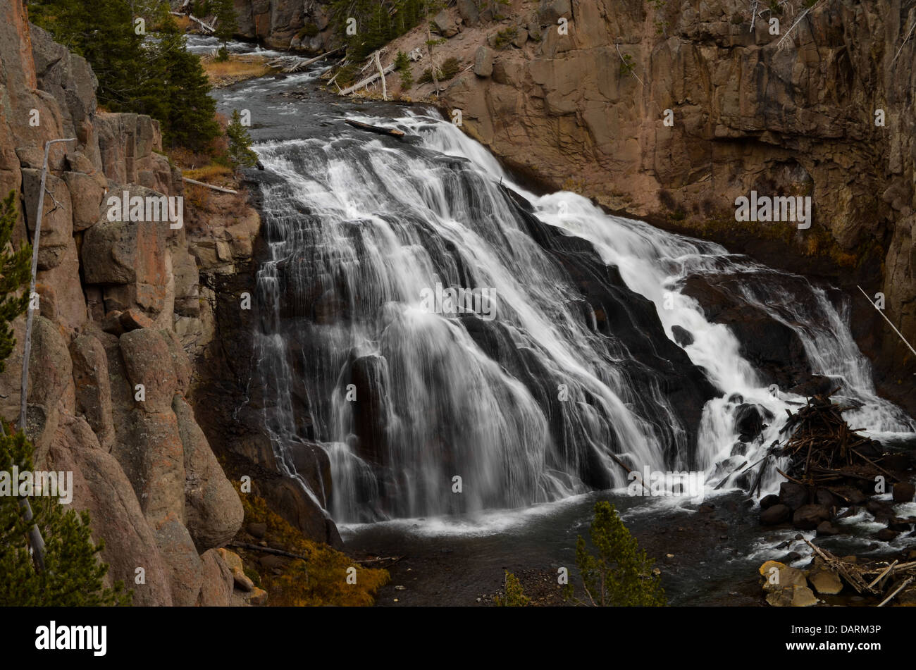 Firehole falls, Yellowstone National Park Stock Photo - Alamy