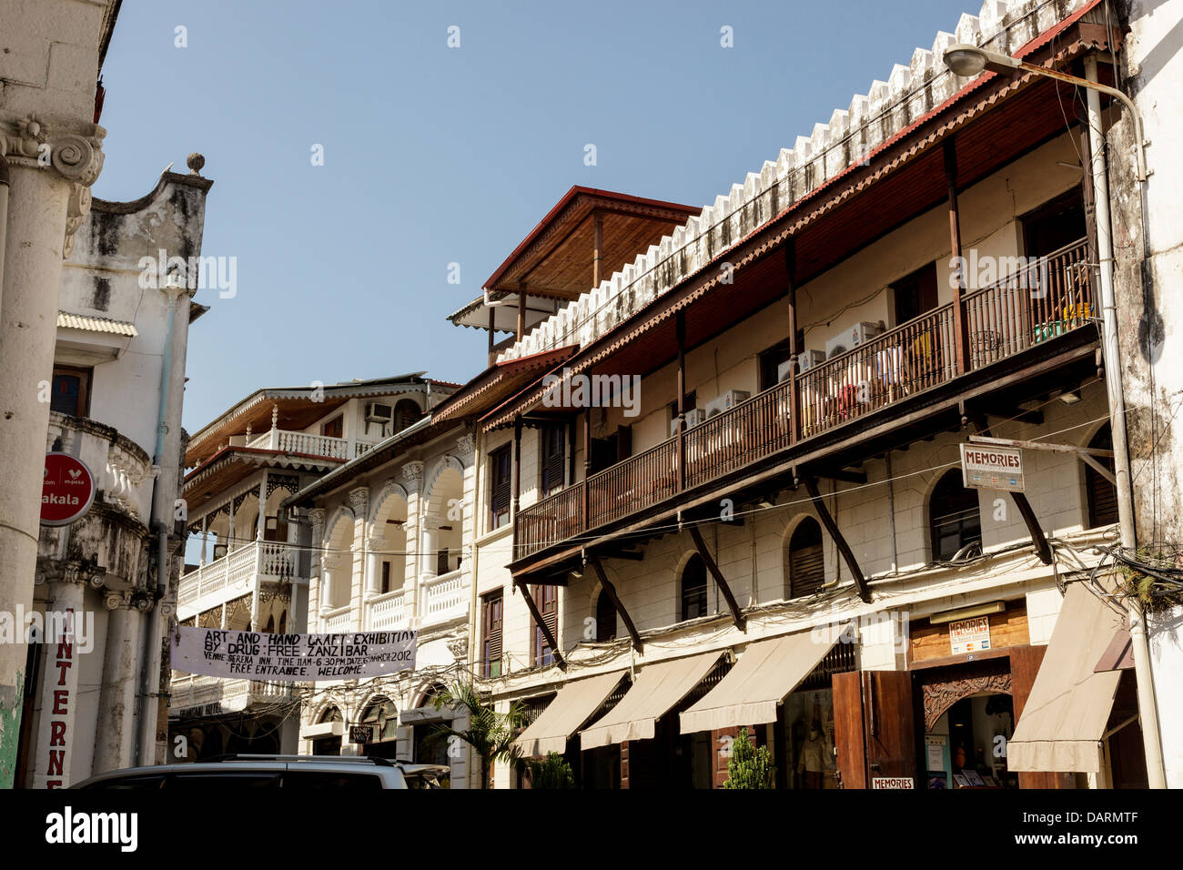 Africa, Tanzania, Zanzibar, Stone Town. Shot of historic stone ...