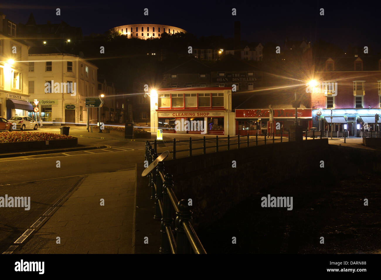 Oban waterfront at night Scotland June 2013 Stock Photo - Alamy
