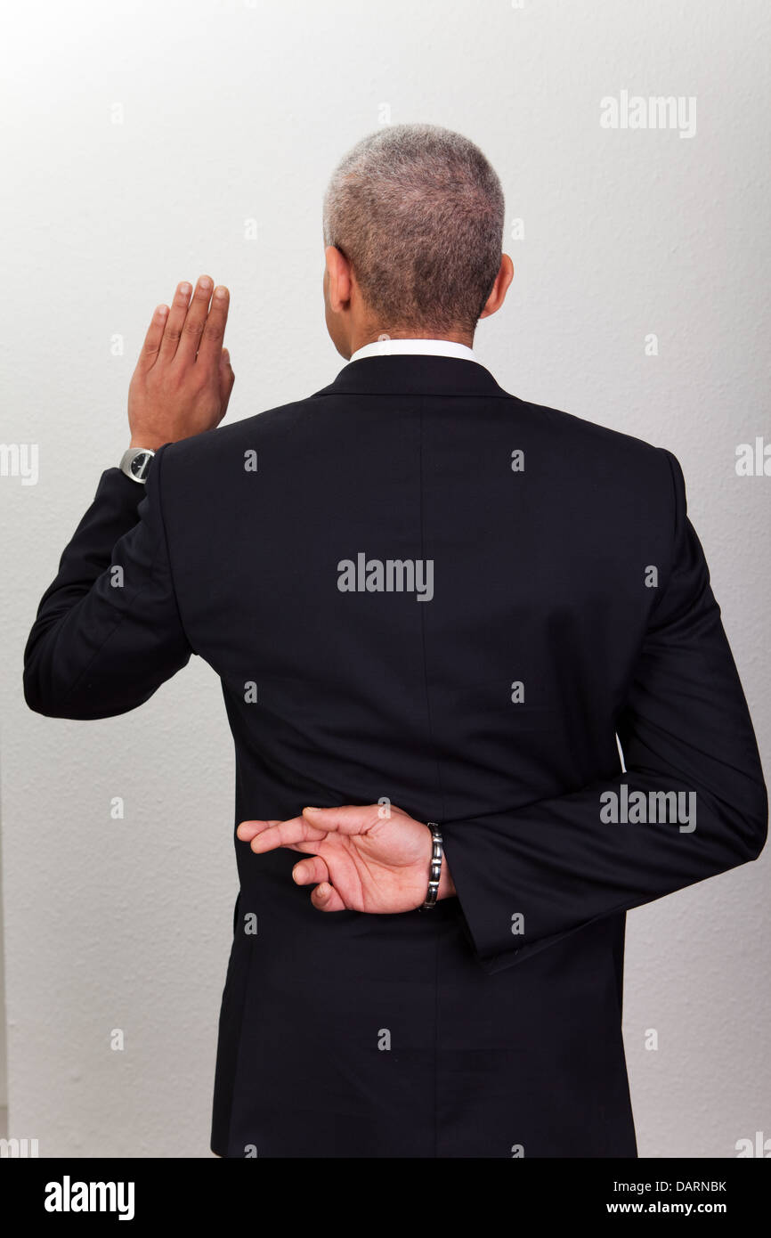 Businessman Taking Oath Stock Photo - Alamy