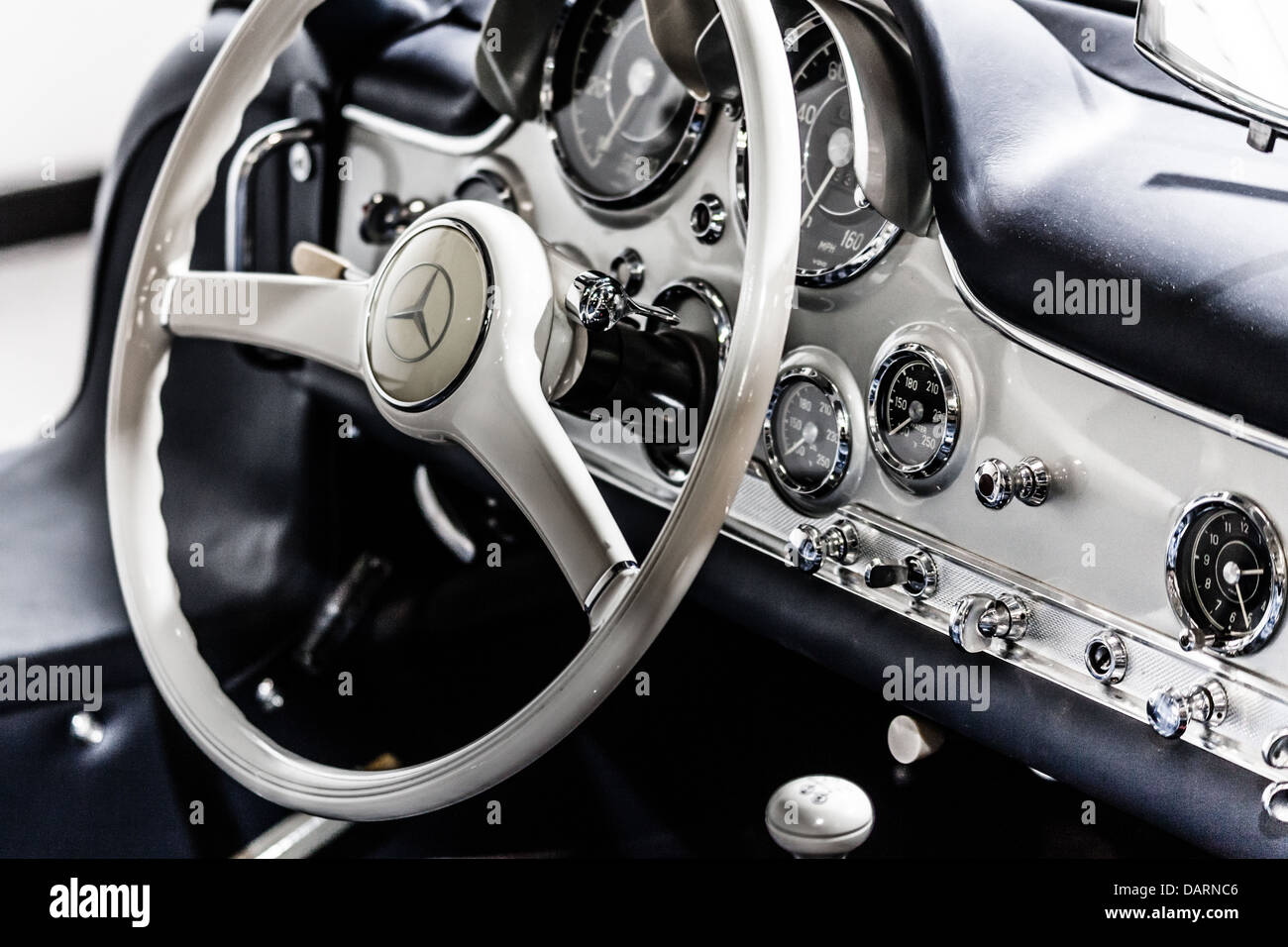 Old Mercedes dashboard Stock Photo - Alamy