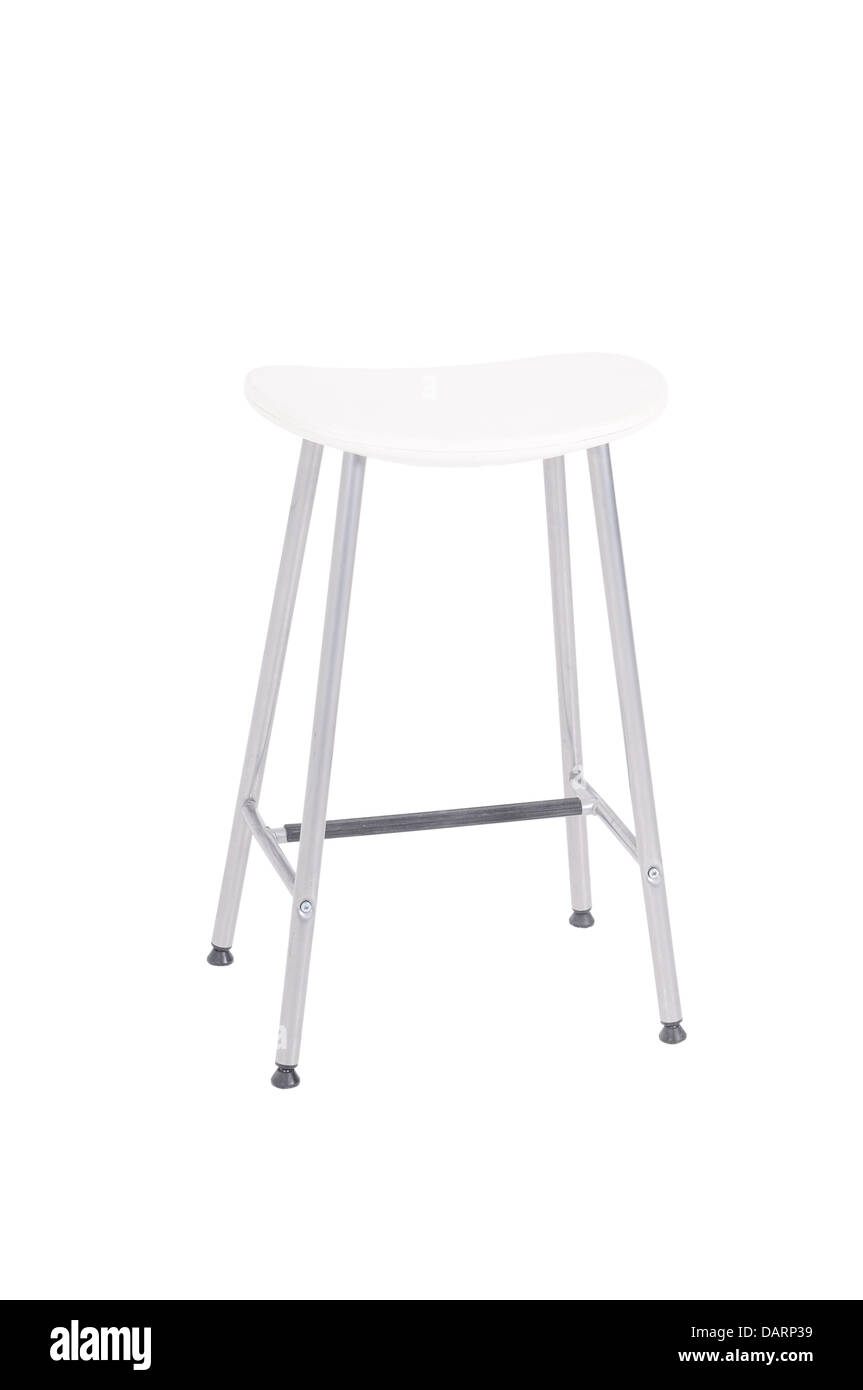 A white stool on a white background Stock Photo - Alamy