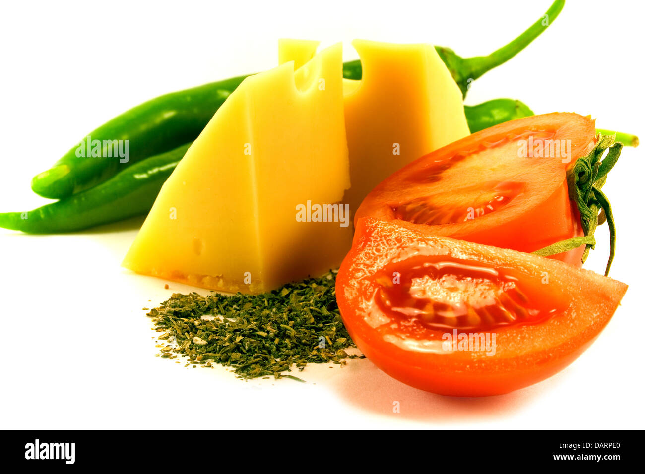 vegetables and cheese on white Stock Photo - Alamy