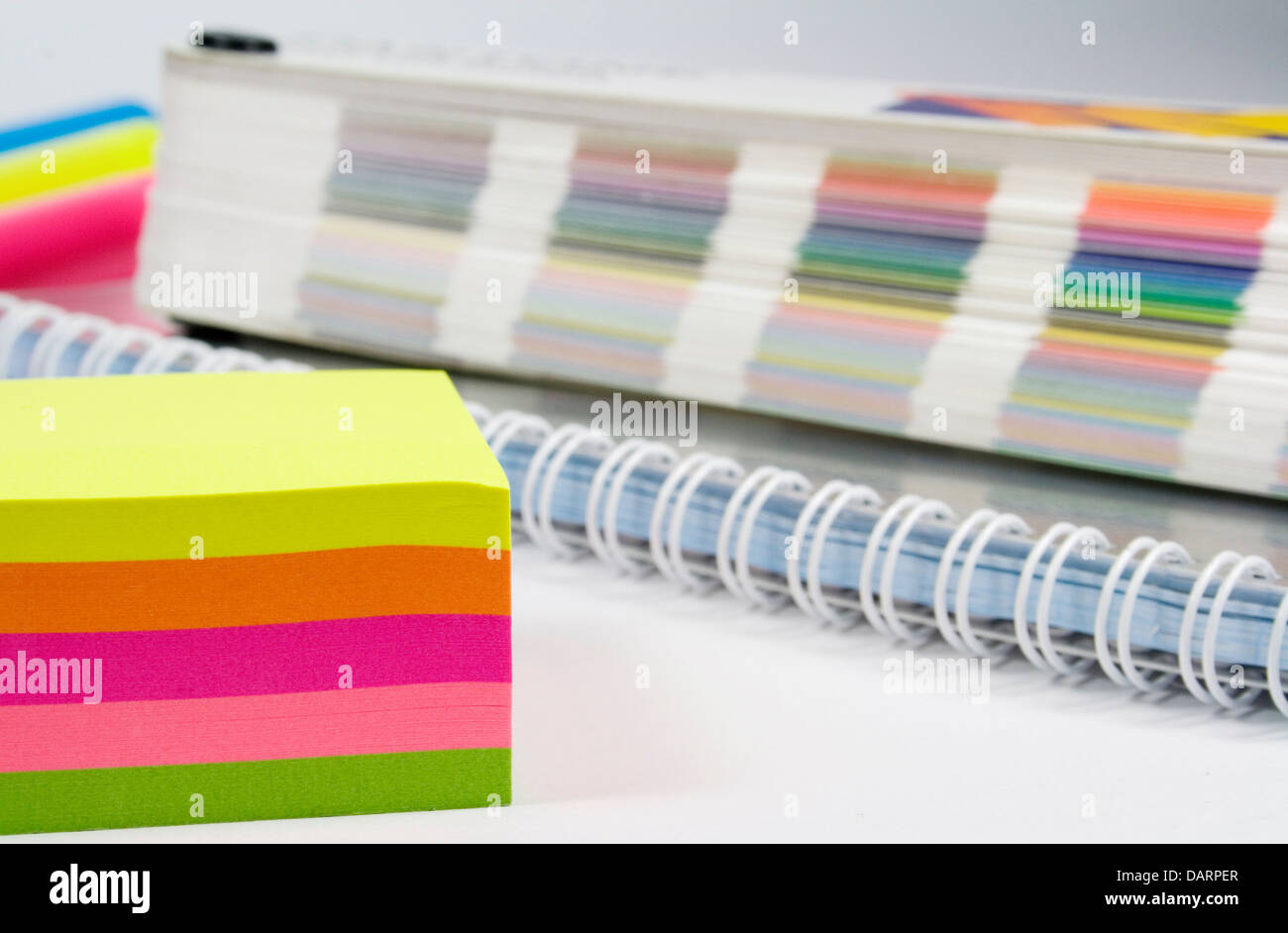 Colorful Notes And Color Guide Stock Photo - Alamy