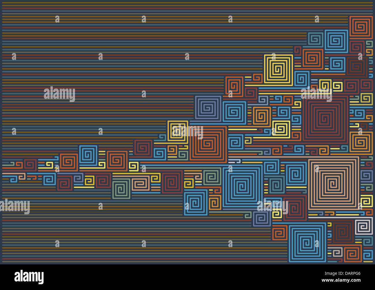 Illustrated abstract pattern design of colorful lines Stock Photo - Alamy