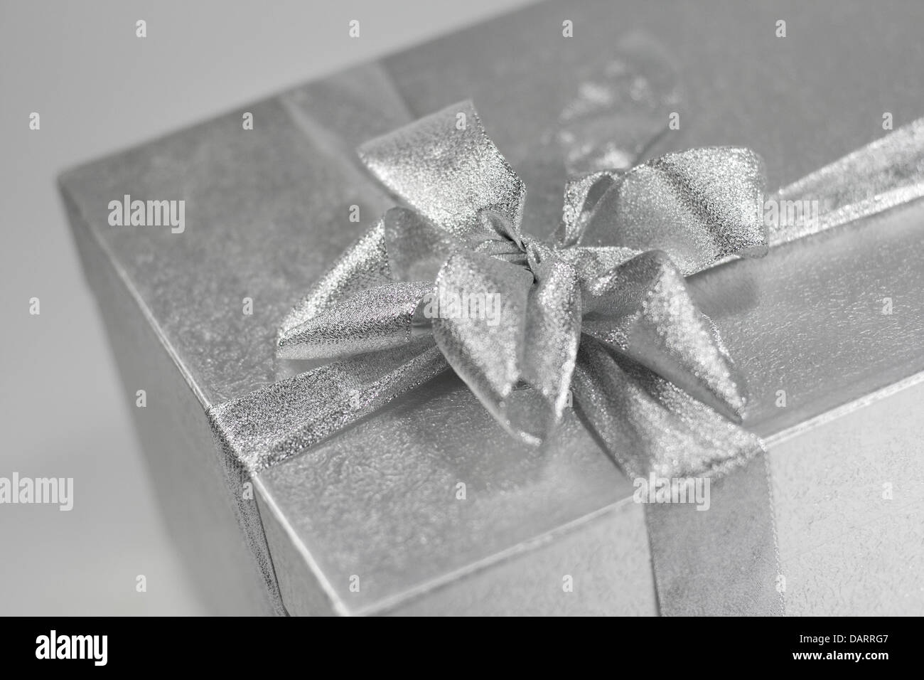silver gift box Stock Photo - Alamy
