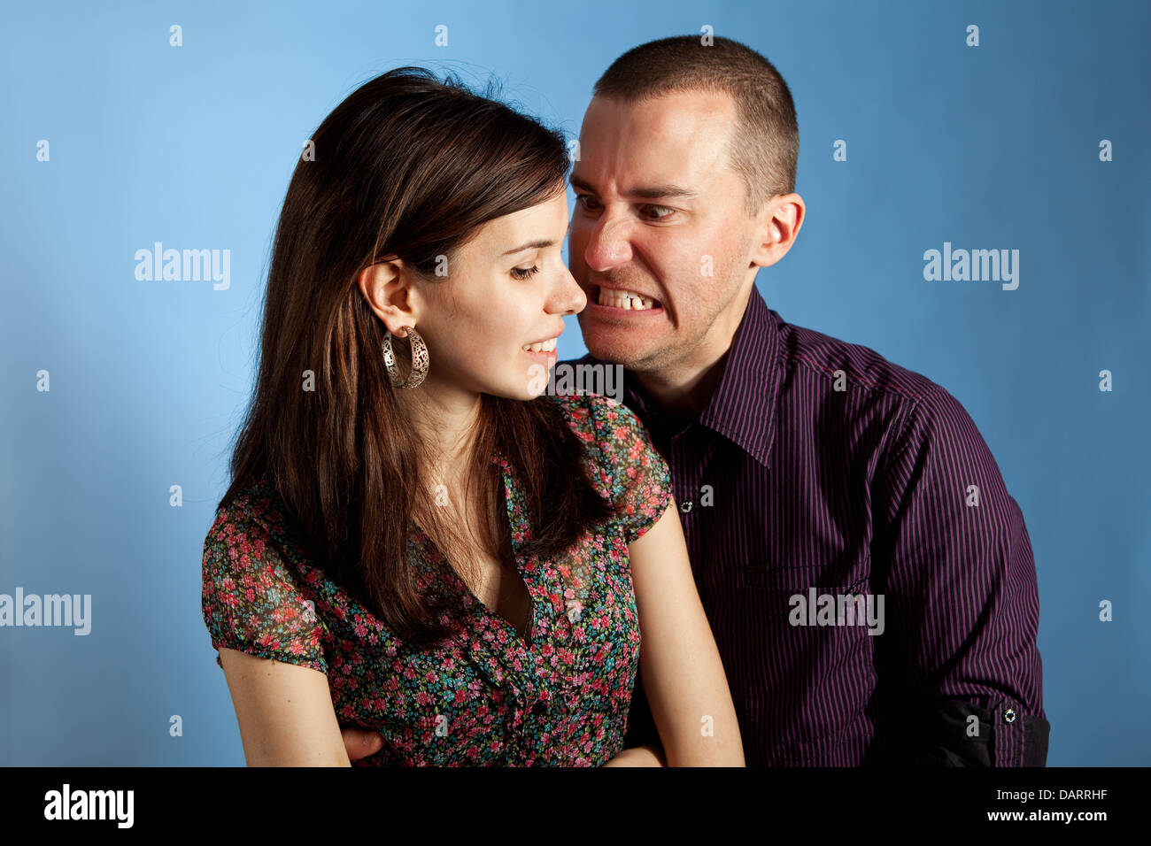 Women and her angry boyfriend Stock Photo - Alamy