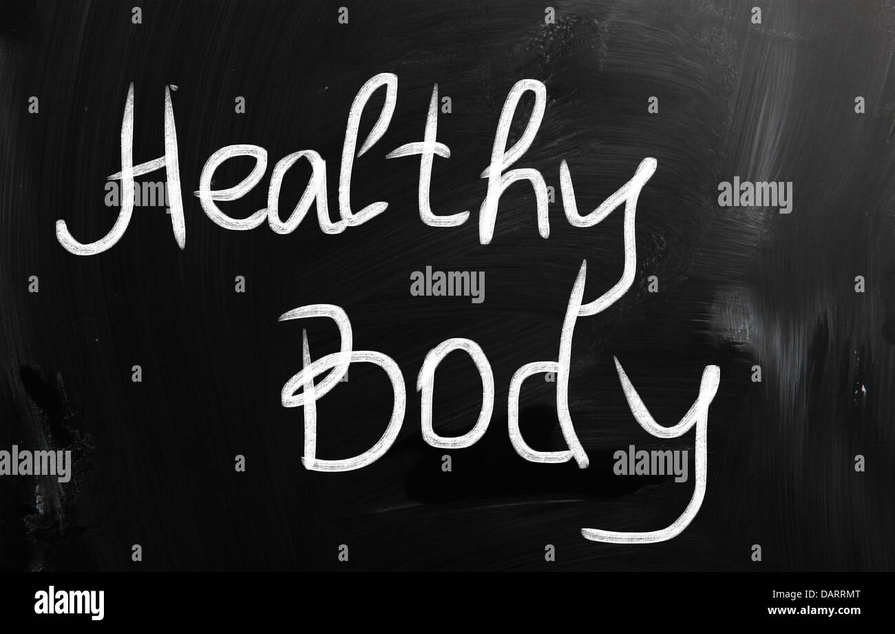 Health concept handwritten with chalk on a blackboard Stock Photo - Alamy