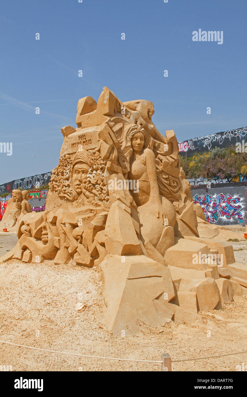 Brighton,UK,17th July 2013, A music sand sculpture in Brighton Credit ...