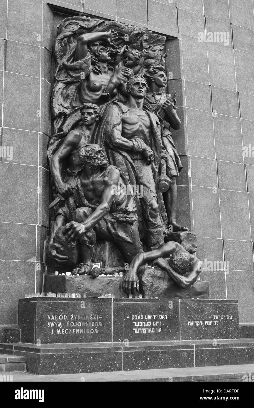 Monument to the ghetto heroes Black and White Stock Photos & Images - Alamy