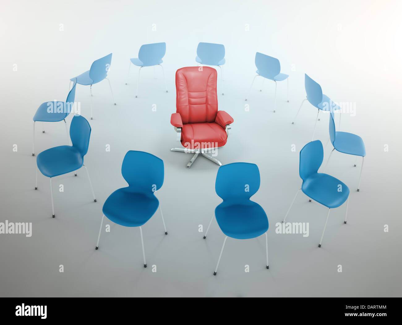 Empty chairs in an interior - Leadership concept illustration Stock ...