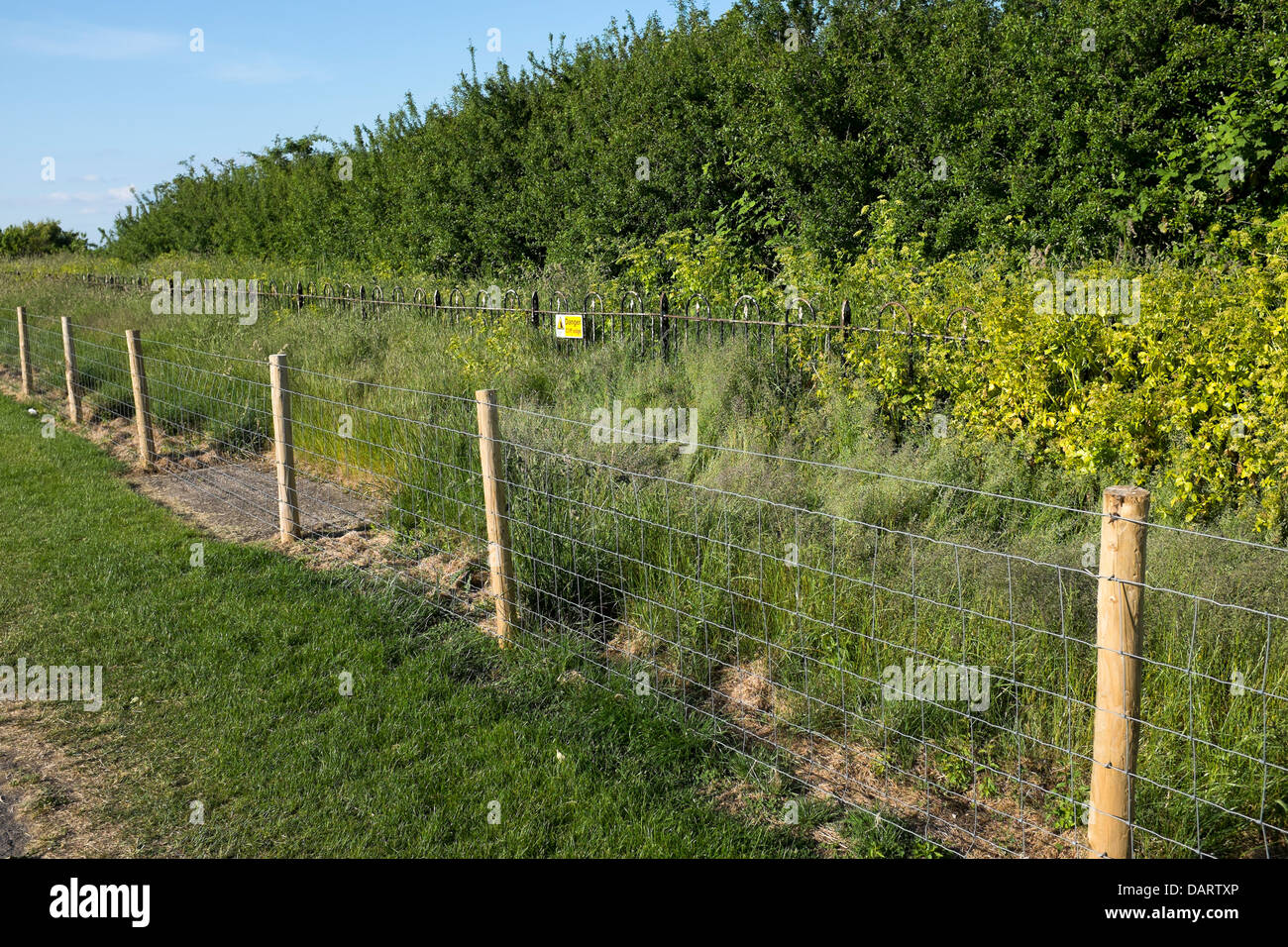 Double Fencing along Cliffwalk in Penarth due to Cliff Erosion Stock ...